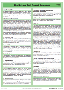 Driving Test Marking Sheet explained